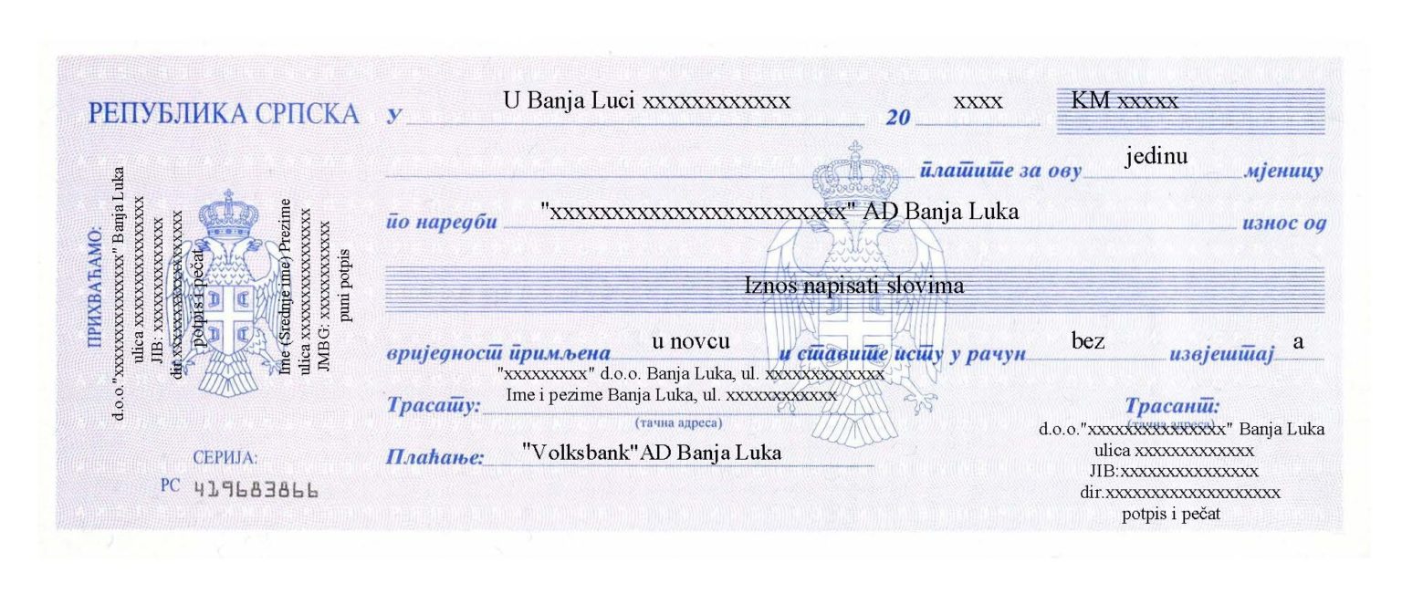 PRIMJER POPUNJENE MJENICE - [5 PRIKAZA] • Advokatska kancelarija Huskić